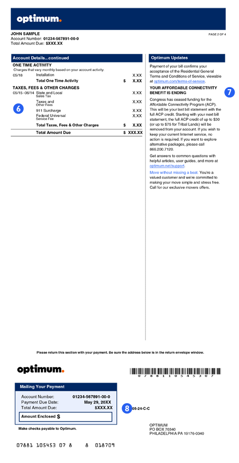 Optimum | How to Read Your Optimum Bill