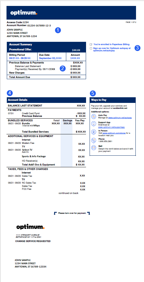 Optimum How To Read Your Optimum Bill